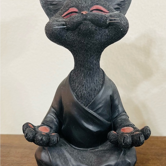Accents | Zen Cat Figurine Black | Poshmark